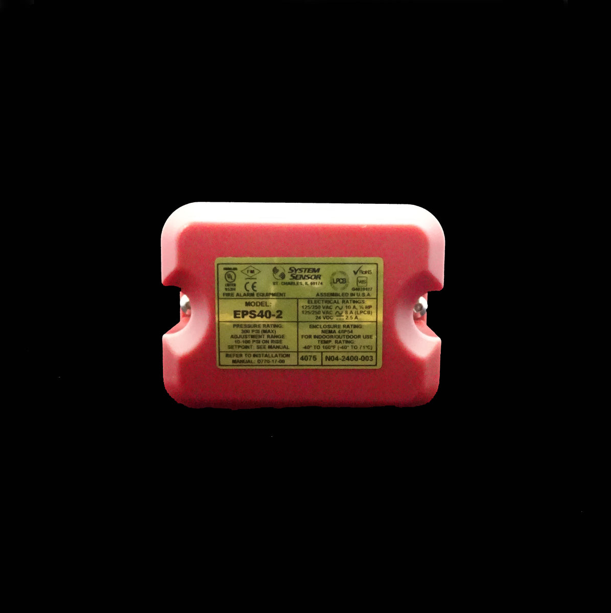 EPS40-2 SYSTEM SENSOR 2 POLE PRESSURE SWITCH – Total Life Safety Solutions